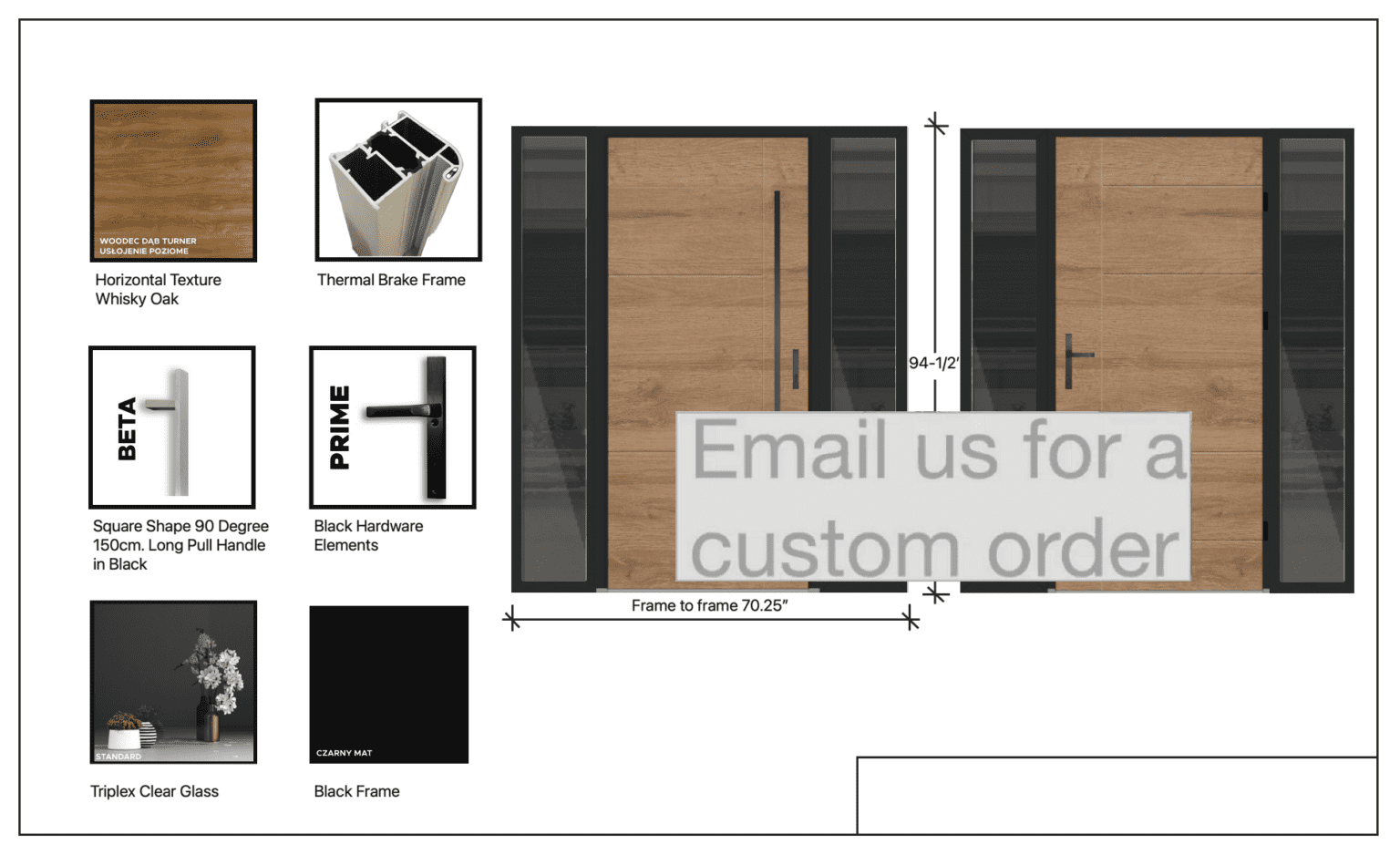 Model A26 With Grey Graphite Frame and Grey Graphite Top Transom ...